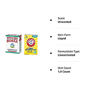 Mule Team Liquid Borax and Arm & Hammer Super Washing Soda, Variety Pack, Unscented 