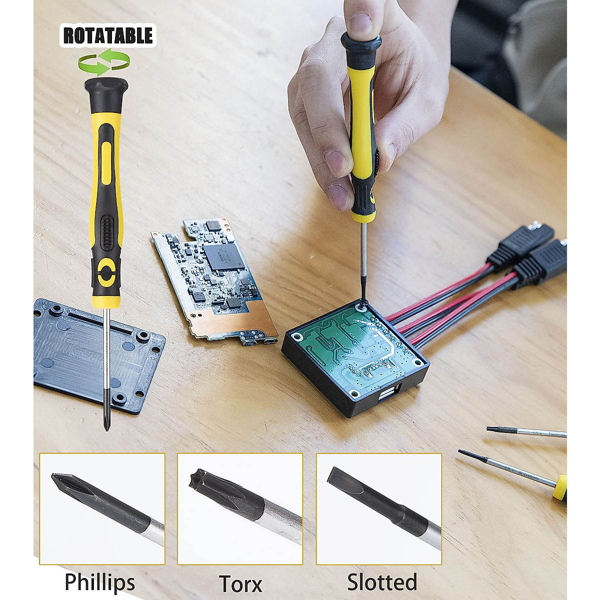 DOWELL Magnetic Screwdriver Set Slotted/Phillips/Torx 108-Piece Stubby Screwdriver Mini Precision Screwdriver Bits Set Hex Key Set Magnetizer Tool Kit for Repair Craft