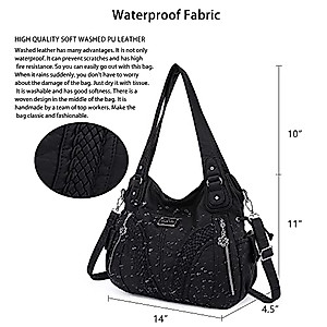 Purses and Handbags Women Fashion Tote Bag Shoulder Bags Top Handle Satchel Purses Washed Synthetic Leather Handbag