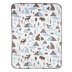 Lambs & Ivy Big Sky Woodland Forest Animals Soft Minky/Fleece Baby Blanket