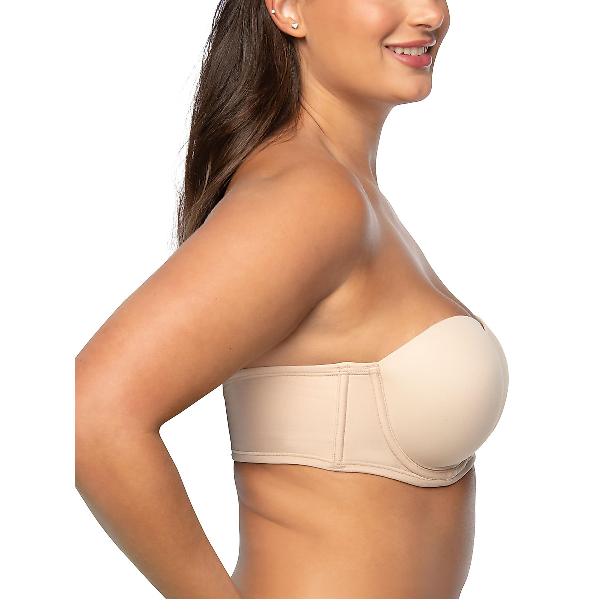 Vanity Fair Womens Beauty Back Smoothing Strapless Bra, 4-way Stretch Fabric, Lightly Lined Cups Up To H Bra, Rose Beige, 36C US