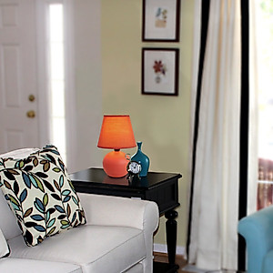 Simple Designs LT2008-ORG Mini Ceramic Globe Table Lamp, Orange