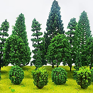 25pcs Model Trees Model Train Scenery Mixed Miniature Trees Artificial Wargame Trees Model Railroad Scenery Diorama Supplies Scenery Landscape