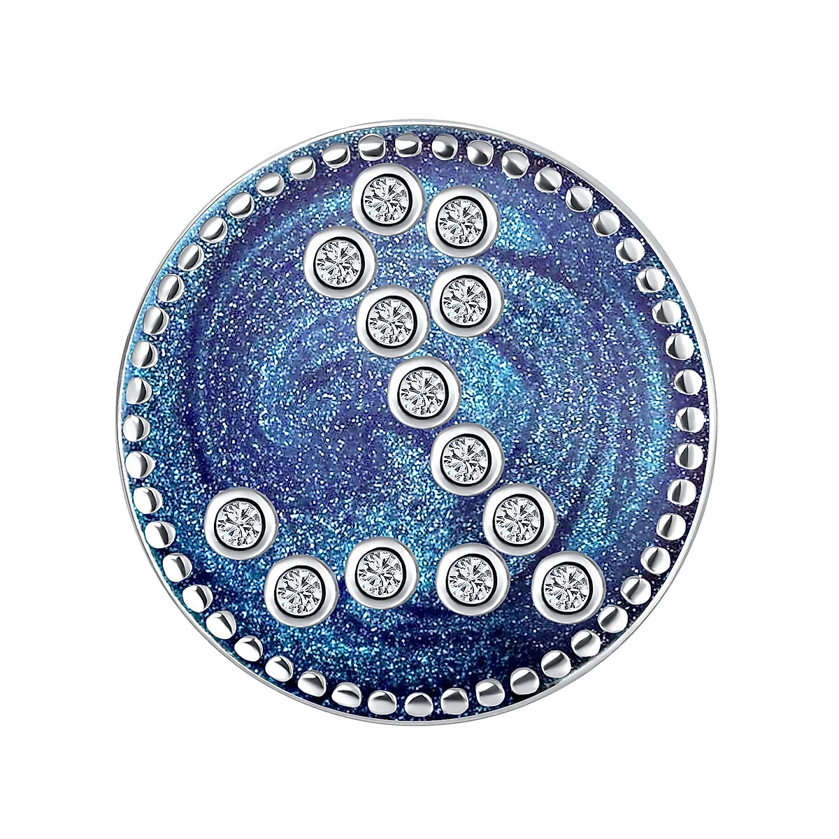 QeenseKc Pisces Zodiac Sign Charm Constellation Bule Enamel Star Charm for Pandora Bracelet Birthday Gift