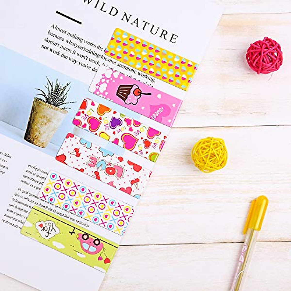 TUPARKA 36 PCS Magnetic Bookmarks Valentine's Day Bookmark Gift for School Prizes and Valentine's Party Favors for Kids