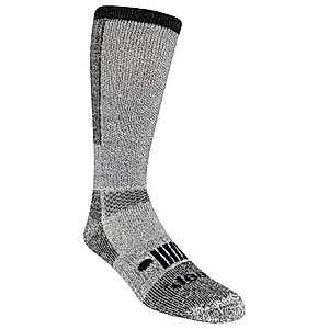 Jeep Rugged Wool Blend Crew Socks-1 Pair Pack-Heavyweight Cushioned Comfort and Blister Prevention, Gray, Men's Shoe Size 12-15
