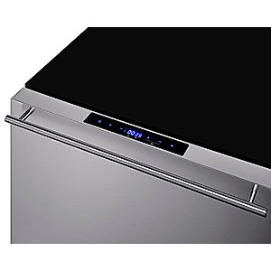 Summit Appliance ADRF244PNR 24" Wide 2-Drawer Refrigerator-Freezer (Panels Not Included); 3.32 cu.ft Capacity; Frost-Free; Temperature and Open Drawer Alarms