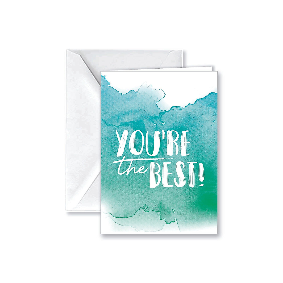 Paper Frenzy Watercolor Appreciation Thank You Note Cards and White Envelopes - 25 pack