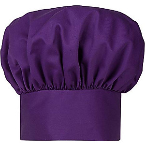 CHEFSKIN Big & Tall 2X XXL Mushroom Chef Hat, Fully Adjustable (Purple)