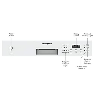 Honeywell Countertop Dishwasher with 6 Place settings, 6 Washing Programs, Stainless Steel Tub, UL/Energy Star- Stainless Steel