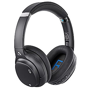 Ankbit E600 Bluetooth Headphones Over The Ear with AptX HD&Low Latency, 60H Playtime Headphones Over Ear with Active CVC 8.0 Call Noise Reduction Built-in MIC and Voice Assistance for Travel and Home