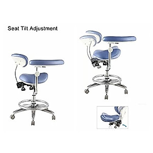 Deluxe Dental Saddle Chair Medical Stool Micro Fiber Leather High Density Height Adjust