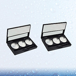 Lurrose Empty Magnetic Eyeshadow Palette 3 Colors Empty Eyeshadow Case Box Empty Magnetic Cosmetics Makeup Powder Sample Container 2Pcs 26mm