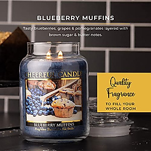 A Cheerful Giver - Blueberry Muffins - 24oz Large Scented Candle Jar with Lid - Cheerful Candle - 135 Hours of Burn Time, Candles Gifts for Women, Blue