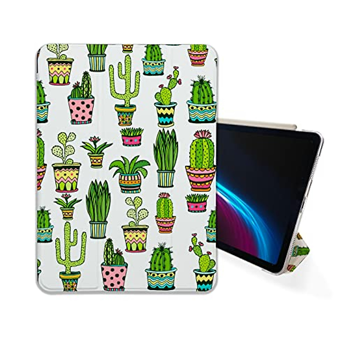 Kawaii Cactus Blossom Flowers case Compatible with iPad Mini Air Pro 7.9 8.3 9.7 10.2 10.9 11 12.9 inch Pattern Cover New 2022 2021 Trifold Stand 3 4 5 6 7 8 9 Generation 501 (10.2" 7/8/9 gen)
