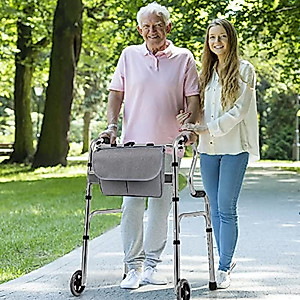 Bandkos Walker Baskets for Rolling Folding Walker,Basket Bag for Walkers for Seniors Wheelchair Accessories(Grey)