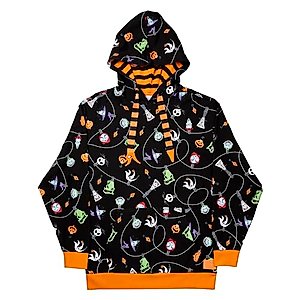 Loungefly DISNEY NIGHTMARE BEFORE CHRISTMAS ORNAMENTS UNISEX HOODIE LARGE