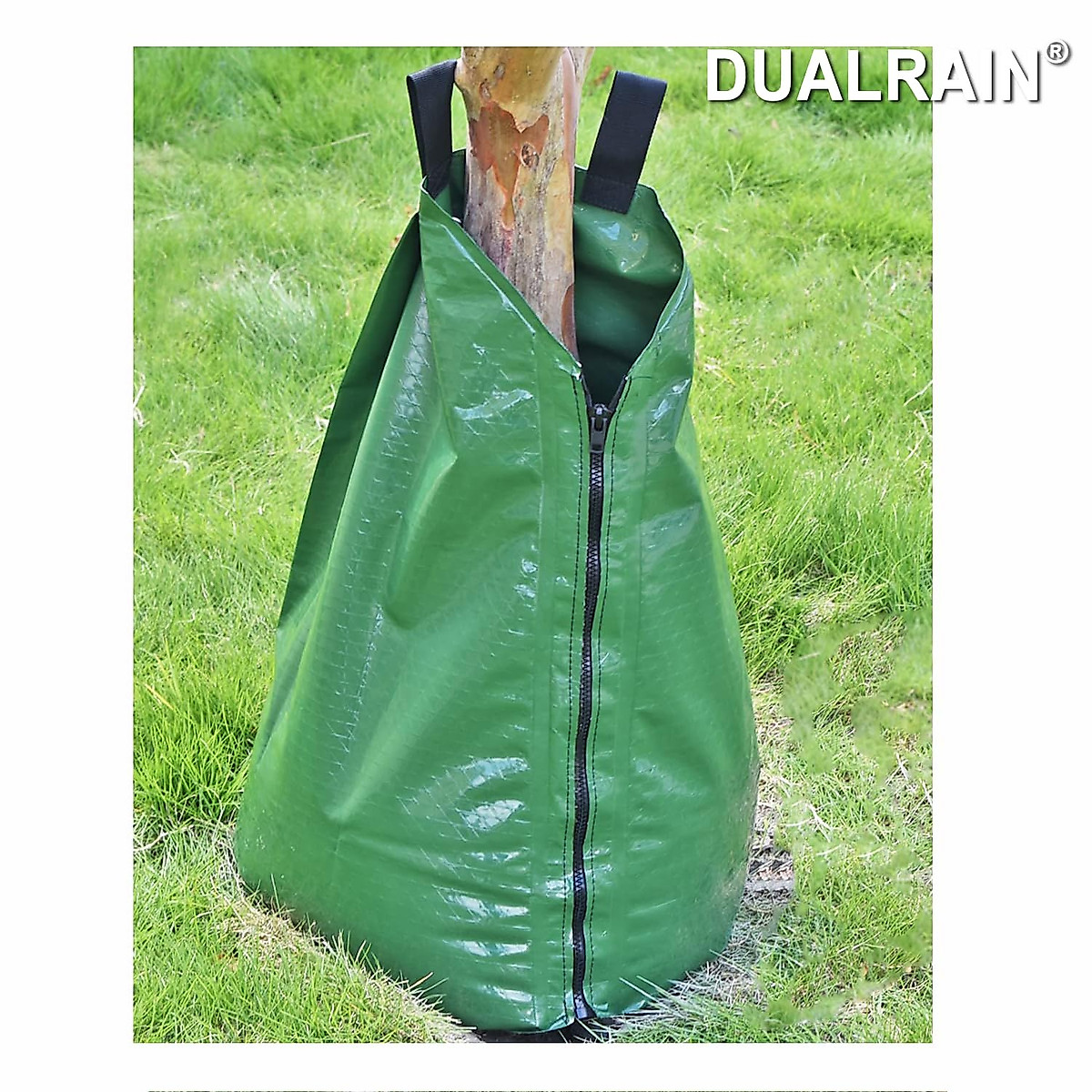 DUALRAIN Slow Release Tree Watering Bag PE Ring Bladders Water Deep Automatic Irrigation Drippers Root Waterer Globe Soaker for New Plant Trees Trunk 20 Gallon (2 Pack)