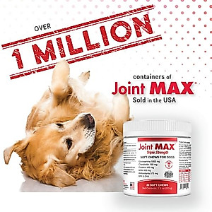 PHS Joint MAX Triple Strength (TS) Soft Chews for Dogs - Glucosamine, Chondroitin, MSM, Turmeric, Omega 3 - Hip and Joint Pain Relief and Support for Dogs - Made in USA - 30 Soft Chews