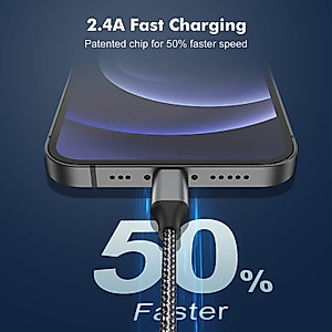 Sundix iPhone Charger, Lightning Cable [MFi Certified] 5Pack [1/3/3/5/5FT] iPhone Charger Cable Cord Nylon Braided Fast Charging Data Transfer Cord for iPhone 14/13/12/Pro Max /11/XS/Max/XR/X/8