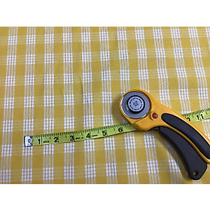 Yellow Palaka Hawaiian Print Fabric by The Yard