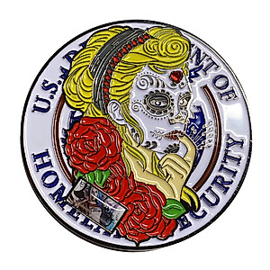 BB-013 Harley Quinn Inspired Homeland Security Challenge Coin Police Day of The Dead