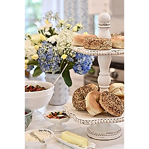 Mud Pie Circa Thanksgiving Butter Dish, White