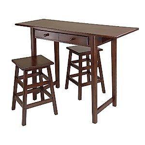 Winsome Mercer Double Drop Leaf Table with 2 Stools