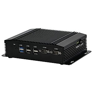 HUNSN Industrial Computer, Fanless Mini PC, Embedded IPC, N3510 N3520, Windows 11 / Linux Ubuntu, BM18, Watchdog, GPIO, WOL, SIM Slot, 2 x LAN, 2 x RS232 422 485, 8G RAM, 128G SSD