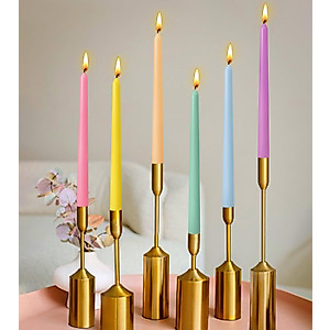 12 Pack 10 inch Multi-Color Taper Candle Set for Holiday Dinner Party, Unscented Long Candlesticks, Dripless and Smokeless, 7-8 Hours Burn