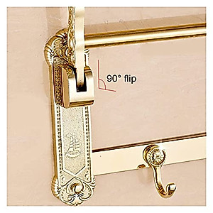 Towel BAR Rack Bathroom Towel Rack Wall Mounted Towel Holder,Bronze Bath Towel Rack,Bathroom Movable Rack Towel Rack with Towel Bars and 4 Hooks,Stainless Steel Bathroom Towel Shelf/Color/Gold (Color