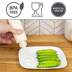 Cornucopia Brands 4oz HDPE Plastic Squeeze Bottles w/Yorker Tips (6-Pack), Empty Refillable Bottles for Arts, Crafts & Kitchen (6-Pack)