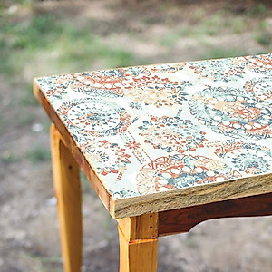 RoomMates RMK9126WP Orange and Blue Boho Medallion Peel and Stick Wallpaper, Coral, 20.5" x 16.5 feet