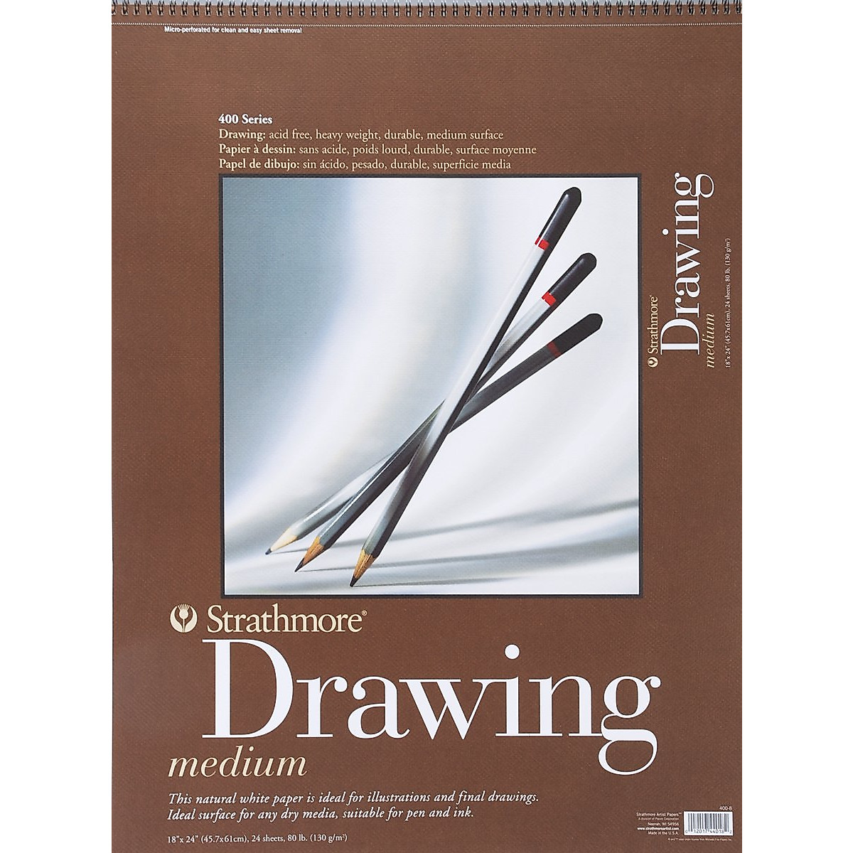 Strathmore 400-8 400 Series Drawing Pad, 18"x24", Ivory/Cream, 24 Sheets