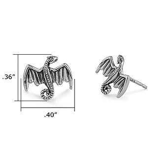 Boma Jewelry Sterling Silver Dragon Stud Earrings