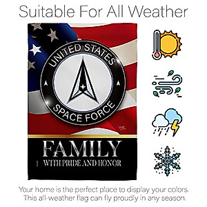 Breeze Decor US Space Family Honor Garden Flag Armed Forces USSF United State Air American Military Delta Official House Decoration Banner Small Yard Gift Double-Sided, Made in USA