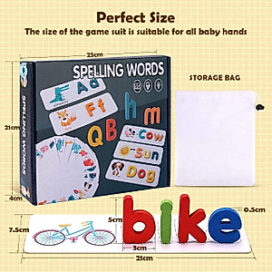 Educational Toys for 3-8 Year Olds Girls Boys, 105 PCS See and Spell Learning Toys, Matching Letter Spelling Game Sight Words Games Educational Preschool Toys - Ideal Gifts