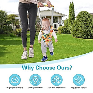 Baby Walking Harness + Baby Helmet- Adjustable Handheld Baby Walker Assistant, Belt Walker for Baby, 8-24 Months