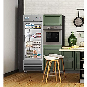 KoolMore - RIR-1D-GD 29" Stainless Steel 1 Glass Door Commercial Reach-in Refrigerator Cooler - 23 cu. ft