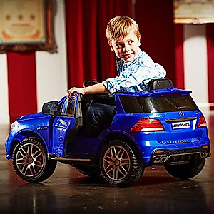 Huffy Mercedes-Benz GLE 63 Kids Electric Battery Powered Ride On Car W/ Lights, Sounds & MP3 Player, Royal Blue (17548P)