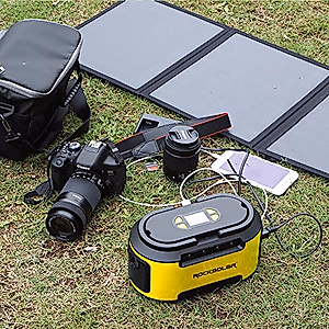 ROCKSOLAR Portable Power Station 200W Ready RS420 - 222Wh Backup Lithium Battery, Solar Generator Power Supply with AC/USB/12V DC Outlets for Camping, RV, Home, Outdoor, Emergency