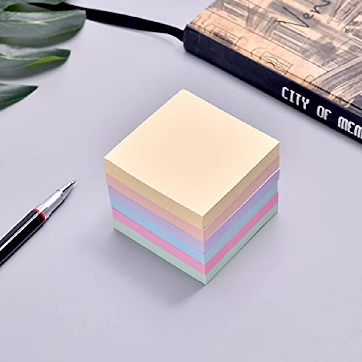 Pop Up Sticky Notes Pad, 3 in x 3 in Candy Color Easy Post Notes 6 Pad 100 Sheet/pad 600 Sheet Total, Individual Package