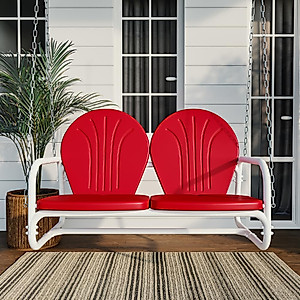 Live Casual Retro Metal Porch Swing (Red)