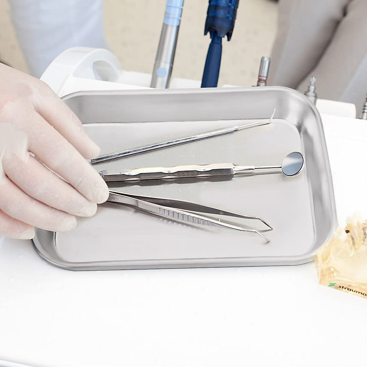 Surgical Tray, Stainless Steel Tray for Lab Instrument Supplies, Tattoo Tool for Lab Instrument Supplies Tattoo Tool Small Metal Tray for Medical Surgical Dental Instruments