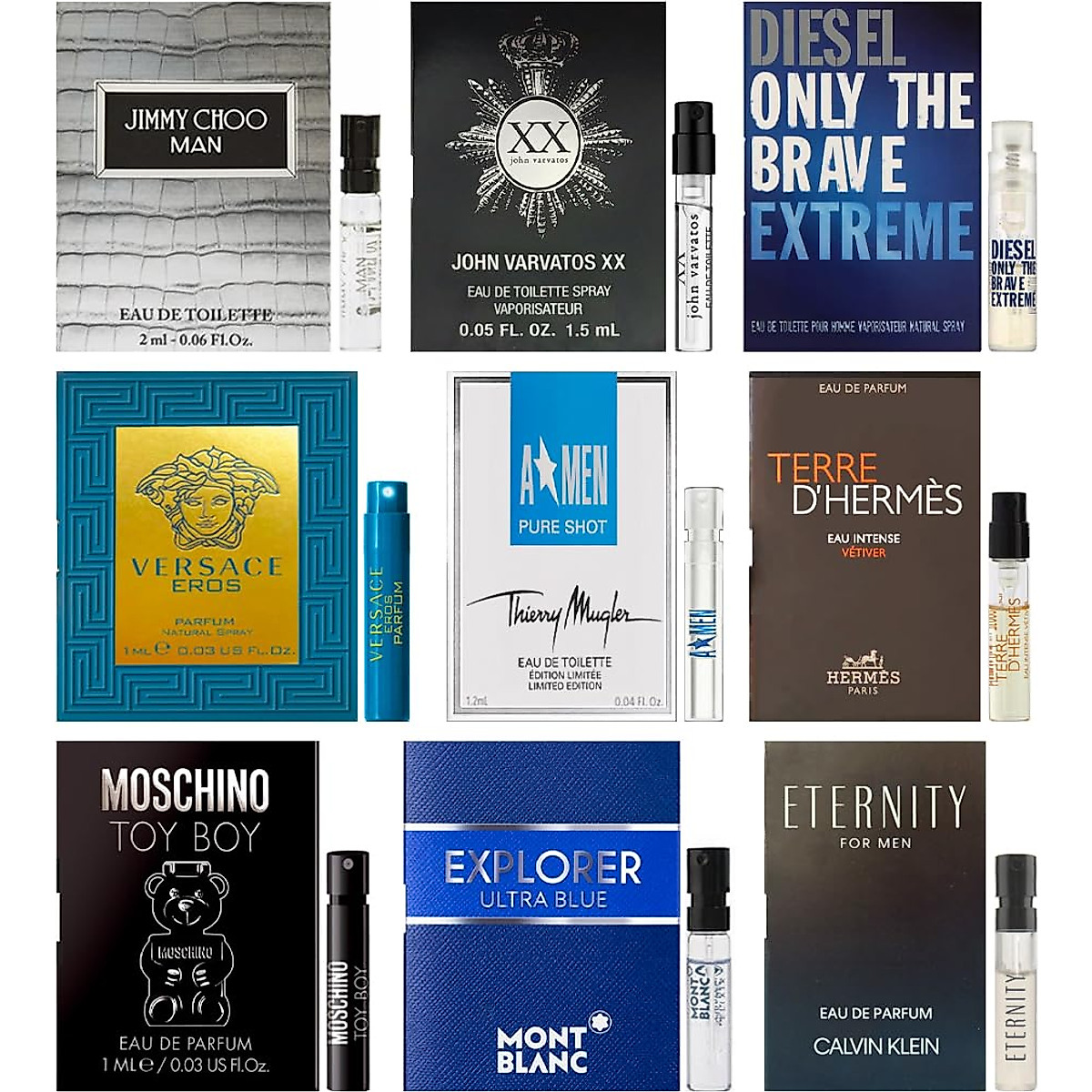 Men's Designer Fragrance Sampler (9 vials)
