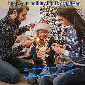 Vicenpal Christmas Lights Storage Holder, Holiday All-purpose Light Cord Wind up Organizer for String Lights, Extension Cords, Magnet Fishing Rope (Blue, Set of 6)