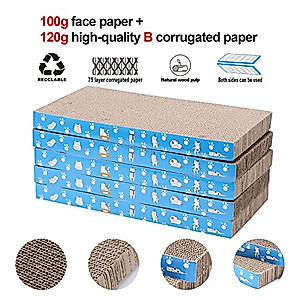 5 Packs in 1 Cat Scratch Pad, Cat Scratcher Cardboard,Reversible,Durable Recyclable Cardboard, Premium Scratch, Suitable for Cats to Rest, Grind Claws and Play