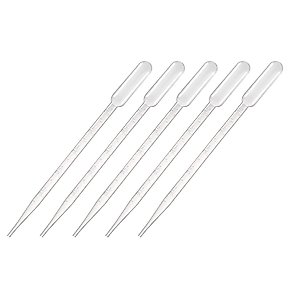 uxcell 20 Pcs Plastic Disposable Pipettes 5ml, Clear Graduated Transfer Pipettes, 205mm Length, Liquid Dropper for Lab