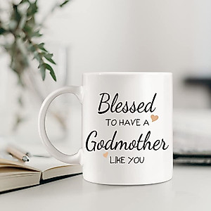 Godmother Gifts from Godchild, Personalized Godmother Mug with Baby Photo Text，Mothers Day Birthday Gifts for Godmom - Custom Godmother Proposal Gift
