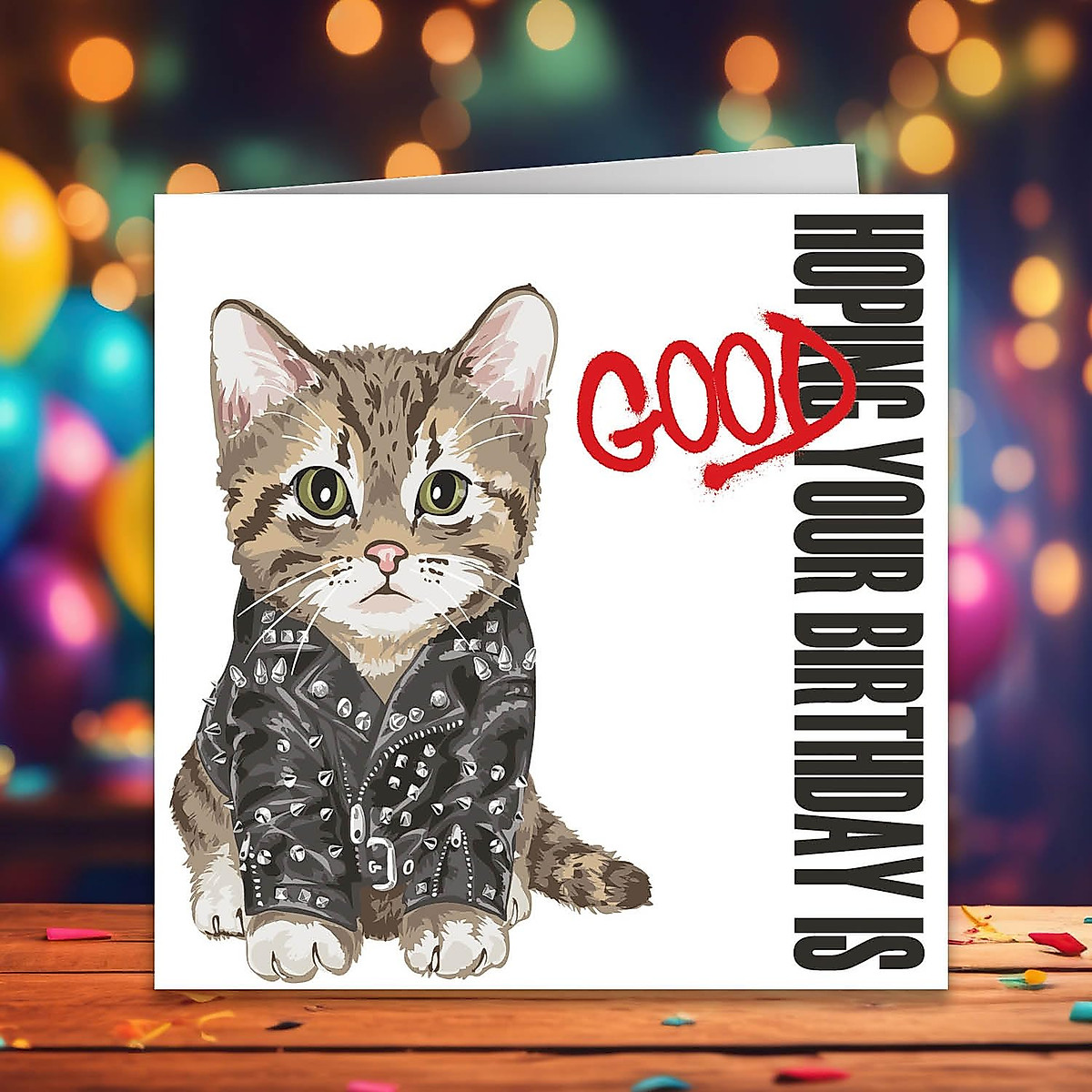Cult Kitty - Hoping Your Birthday is Good - Cat birthday Card - Cat Owner Card - Funny Cats Birthday Card - Cat Lover Card - Cat Owner Birthday Card - Cat Birthday